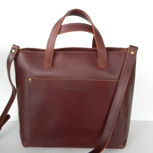 Portland Leather | Bags | New Ap Portland Leather Goods Medium Crossbody Zippered Tote Cognac ...